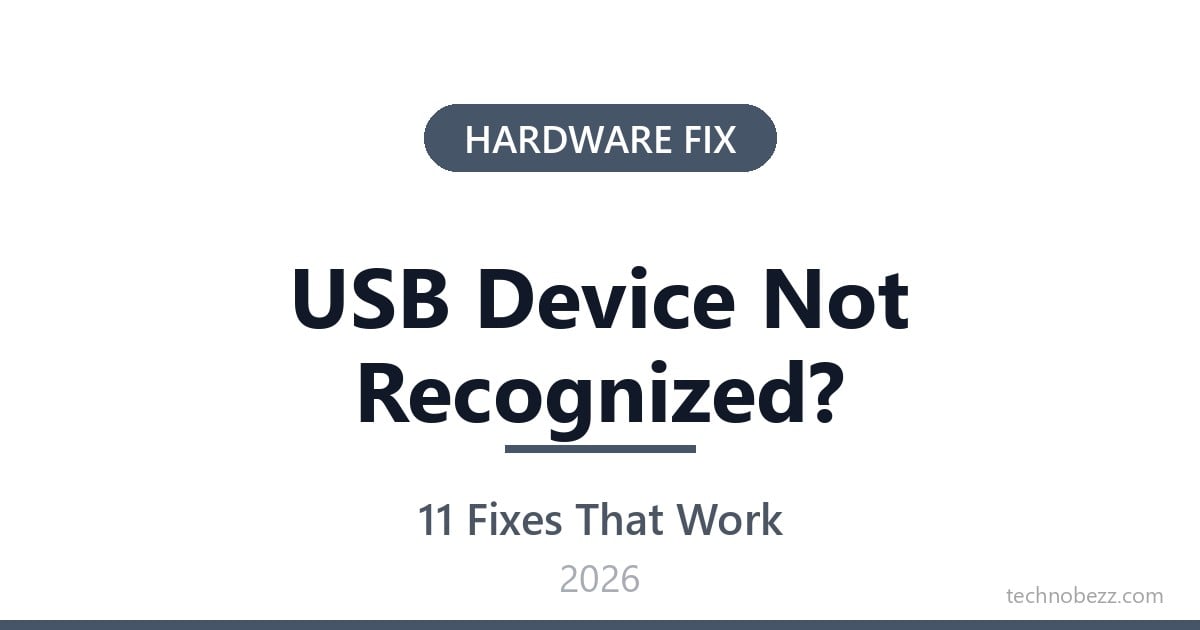 USB Device Not Recognized on Windows? Here Is How to Fix It (2026 ...