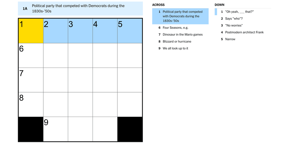 NYT Mini Crossword Hints, Clues and Answers for Friday, February 20 ...