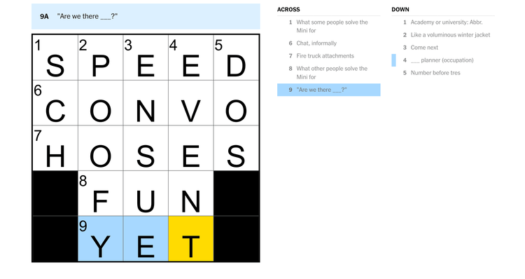 NYT Mini Crossword Hints, Clues and Answers for Monday, February 16 ...