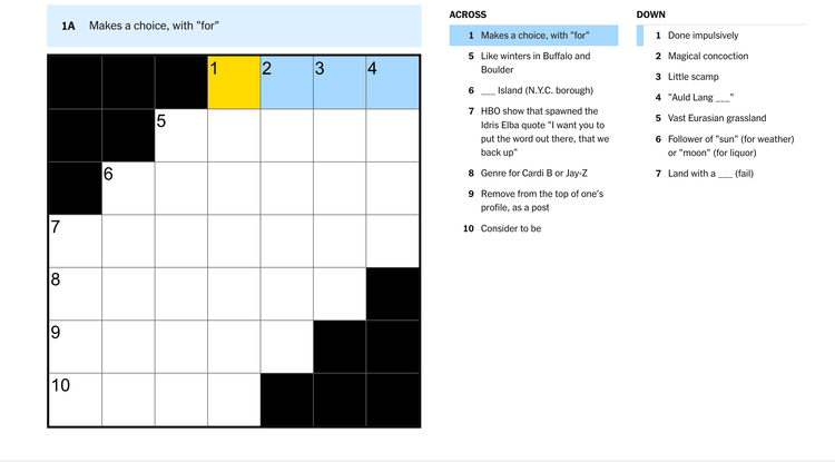 NYT Mini Crossword Hints, Clues and Answers for Saturday, March 28 ...