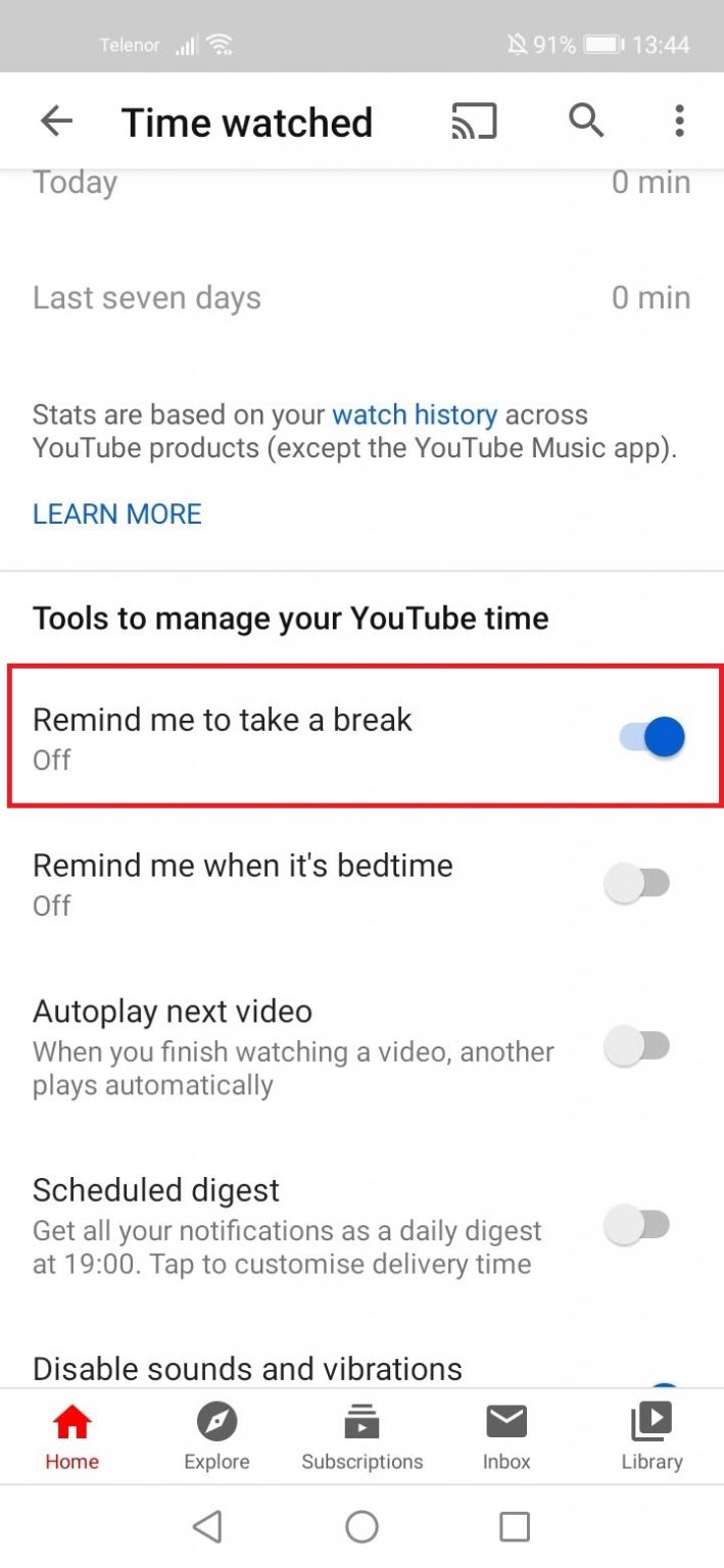 How to Enable YouTube's Take a Break Reminder | Technobezz