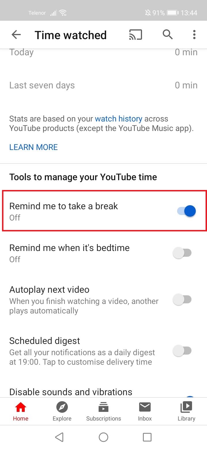 How to Enable YouTube's Take a Break Reminder | Technobezz