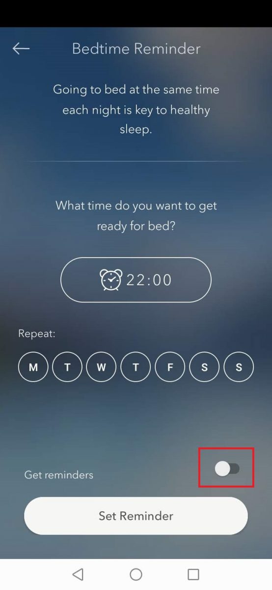 How To Set A Bedtime Reminder In Calm App On Android