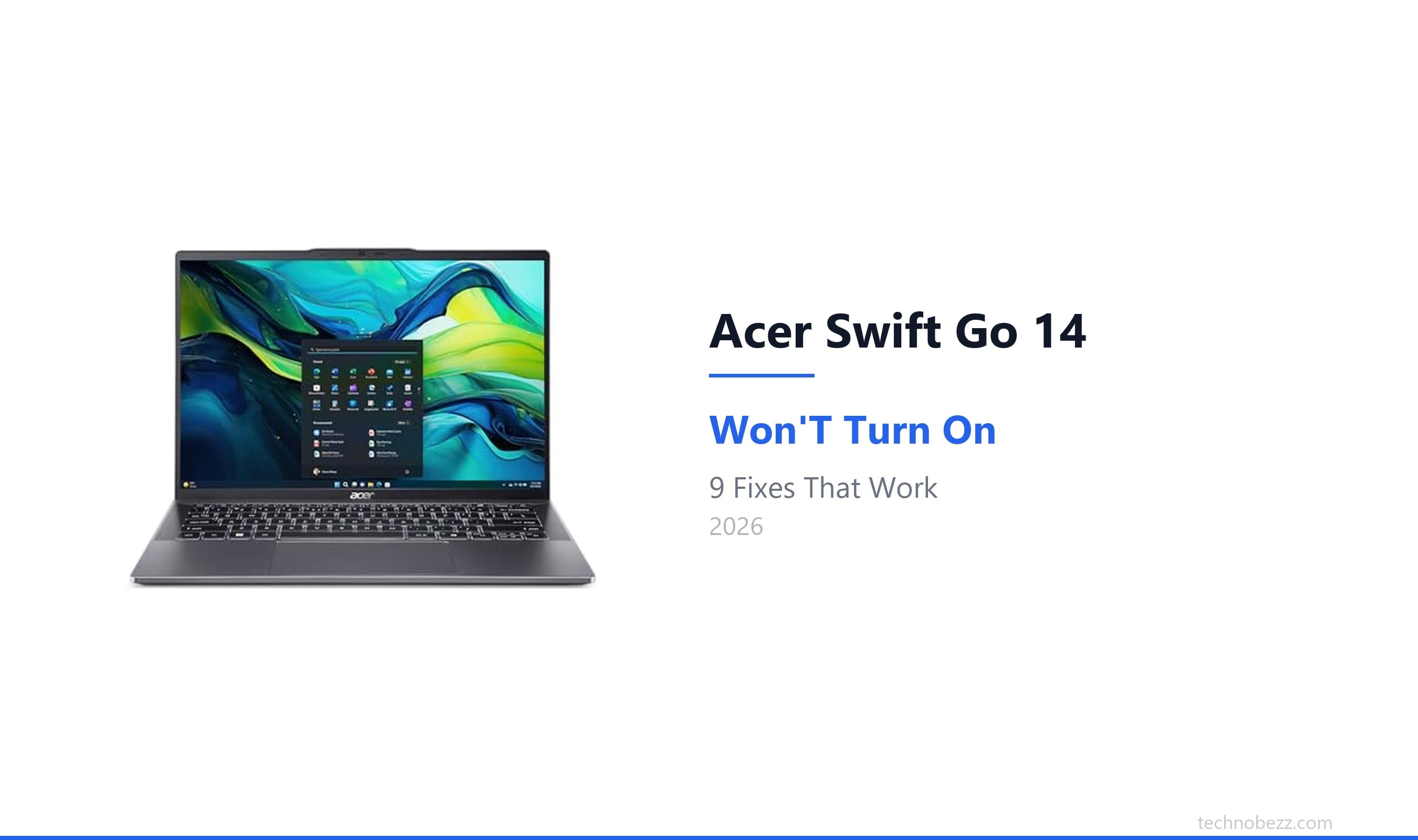 How to Fix Acer Swift Go 14 Not Turning On (2026) | Technobezz