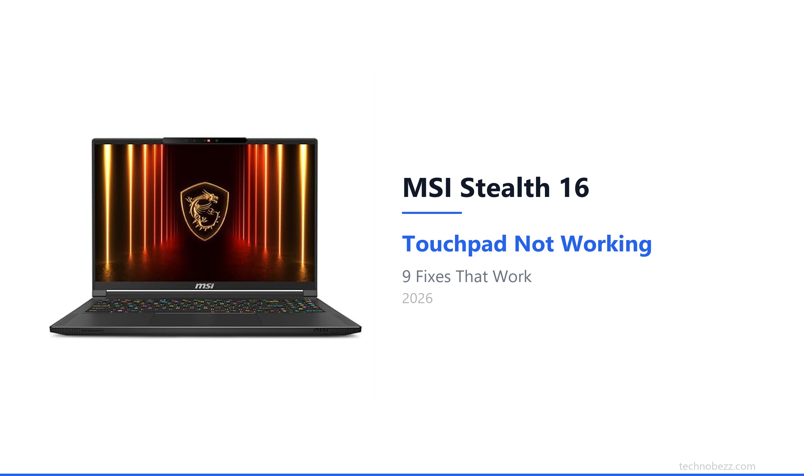 MSI Stealth 16 Touchpad Stopped Working? 9 Fixes | Technobezz