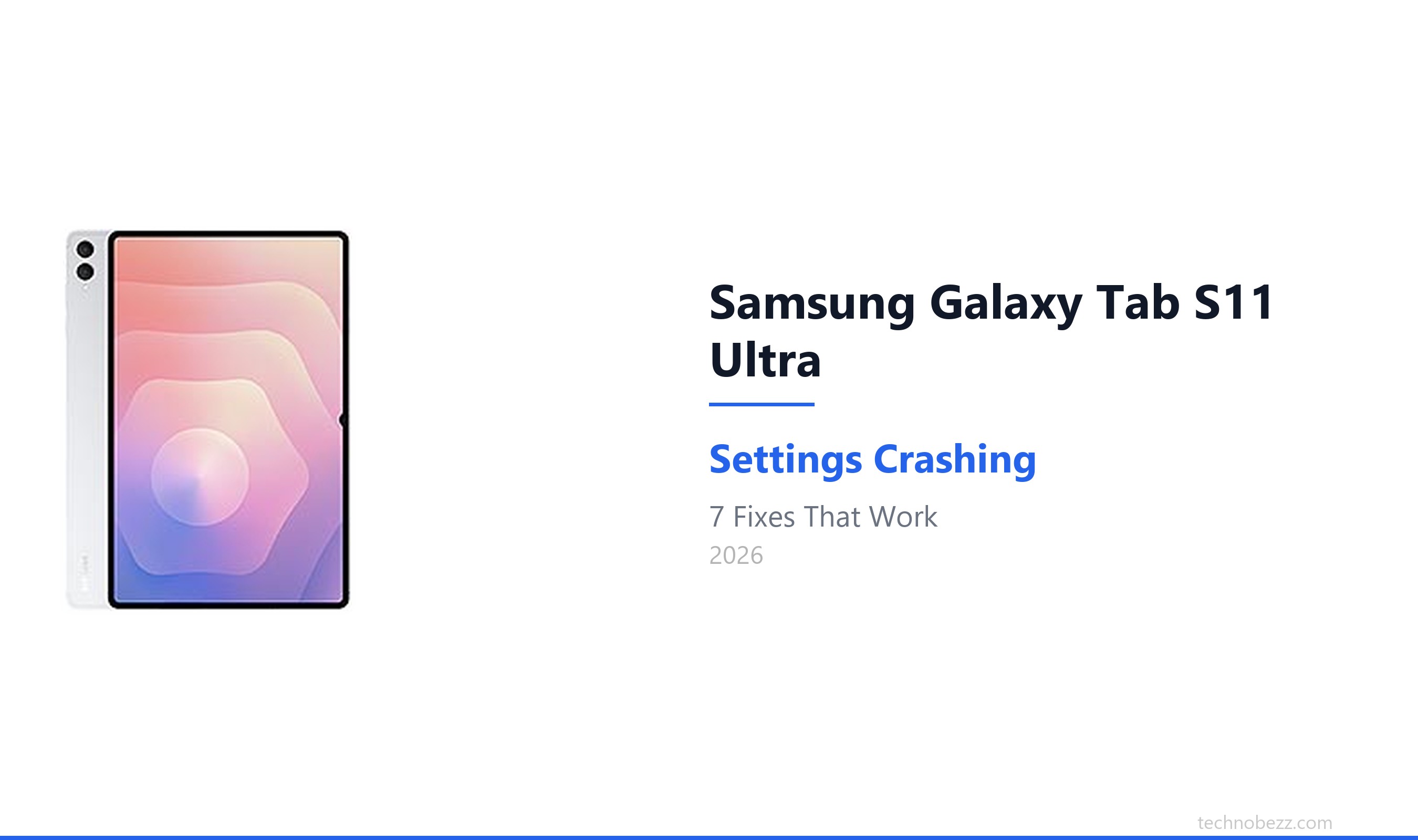How to Fix Samsung Galaxy Tab S11 Ultra Settings App Crashing (2026 ...